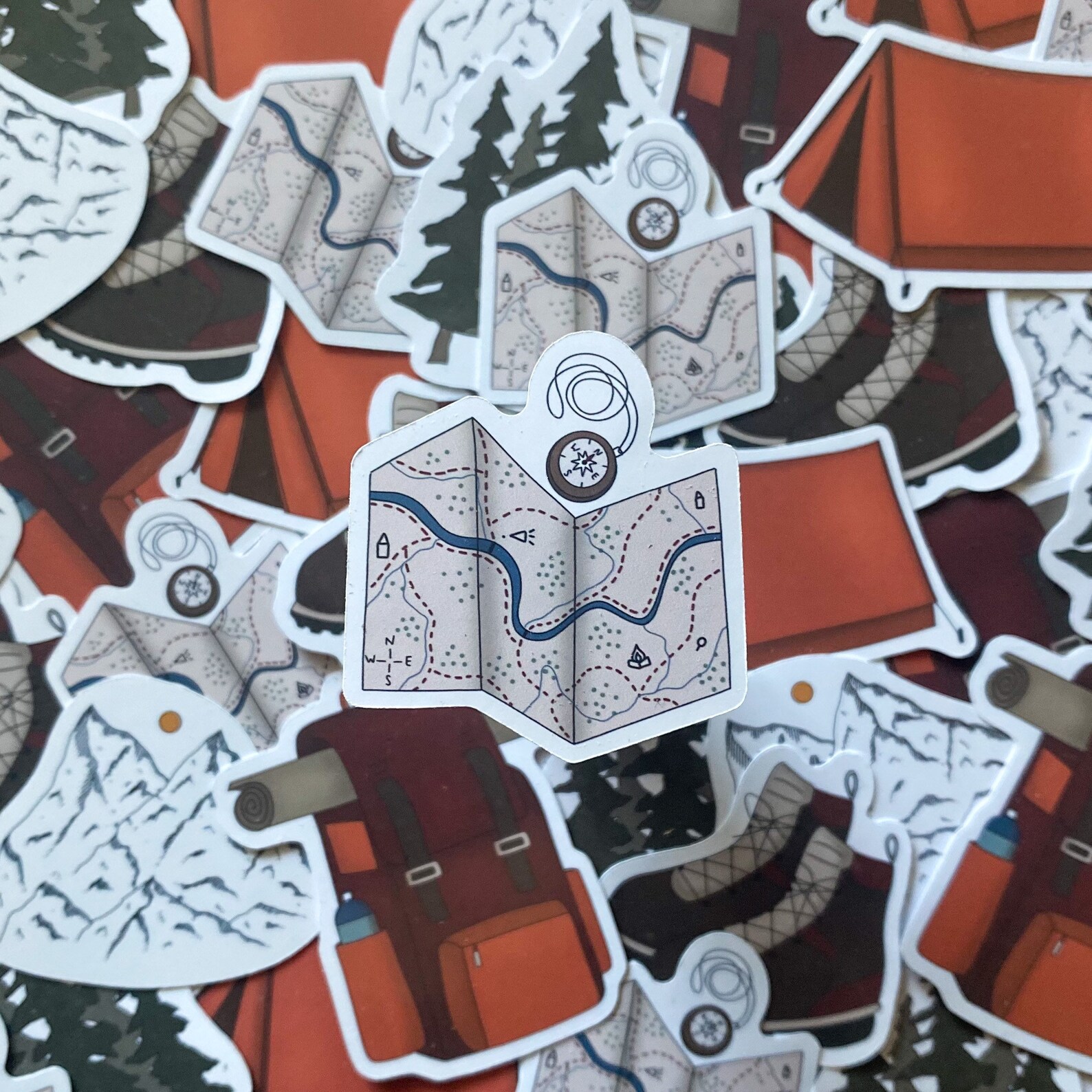 Hiking Sticker Set of 6 - Etsy