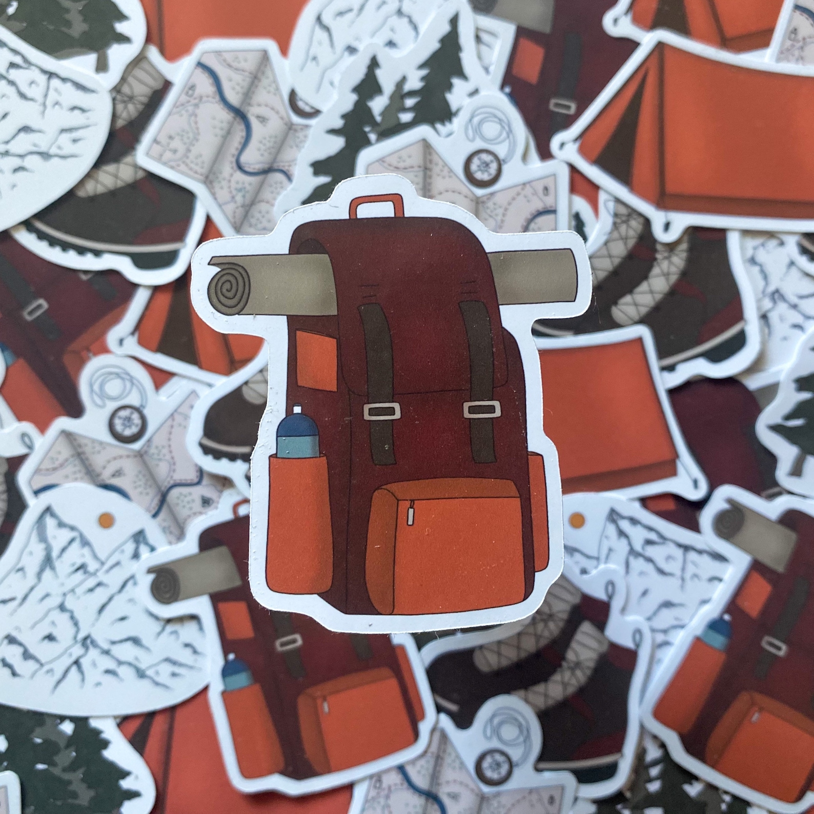 Hiking Sticker Set of 6 - Etsy