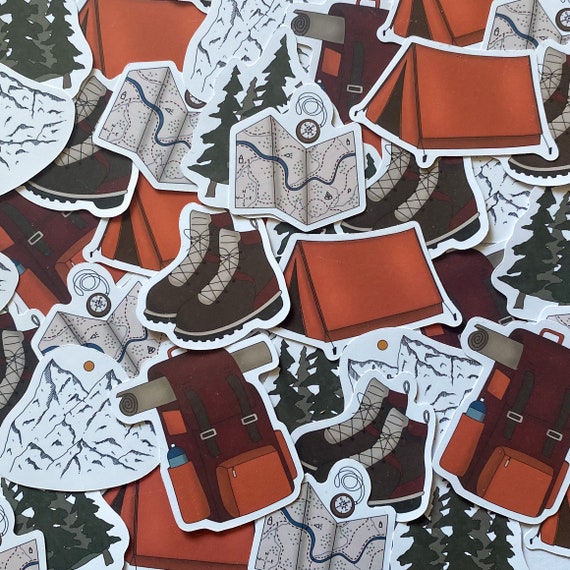 Hiking Sticker Set of 6 - Etsy