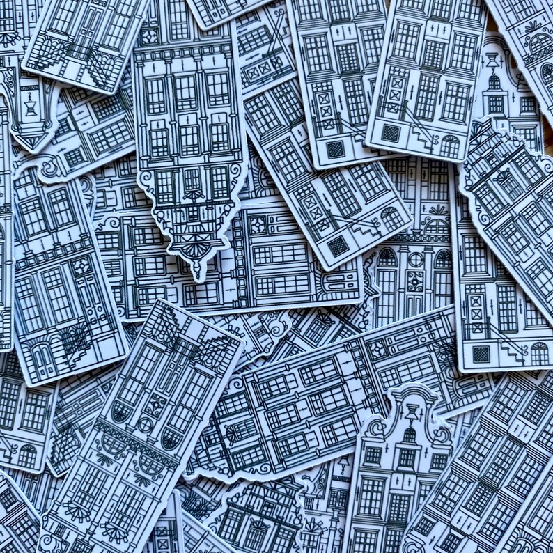 Dutch Houses Sticker Set of 3 | Etsy