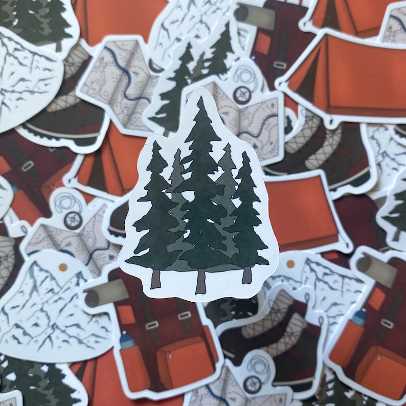 Hiking Sticker Set of 6 - Etsy