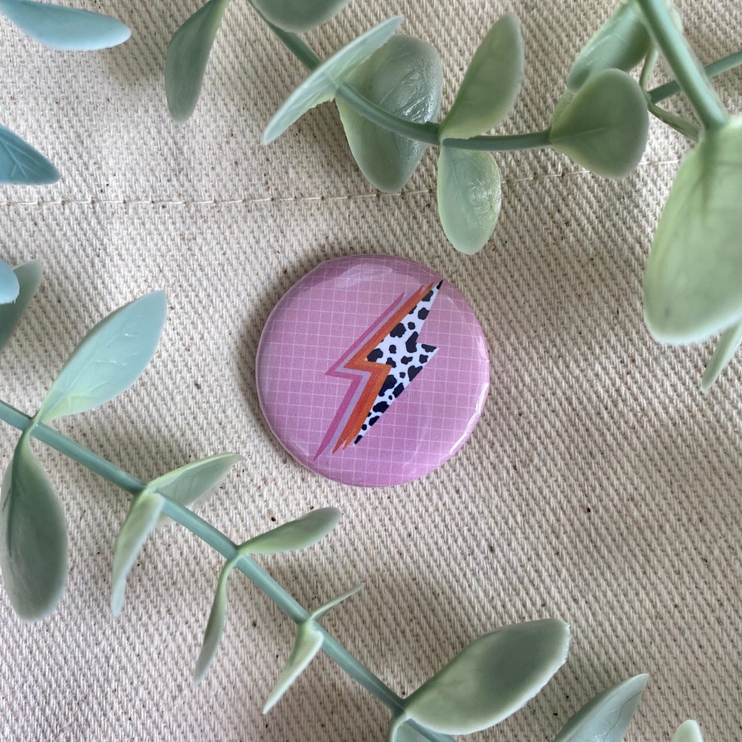 Lightning Bolt | Pin Badge Button - Etsy