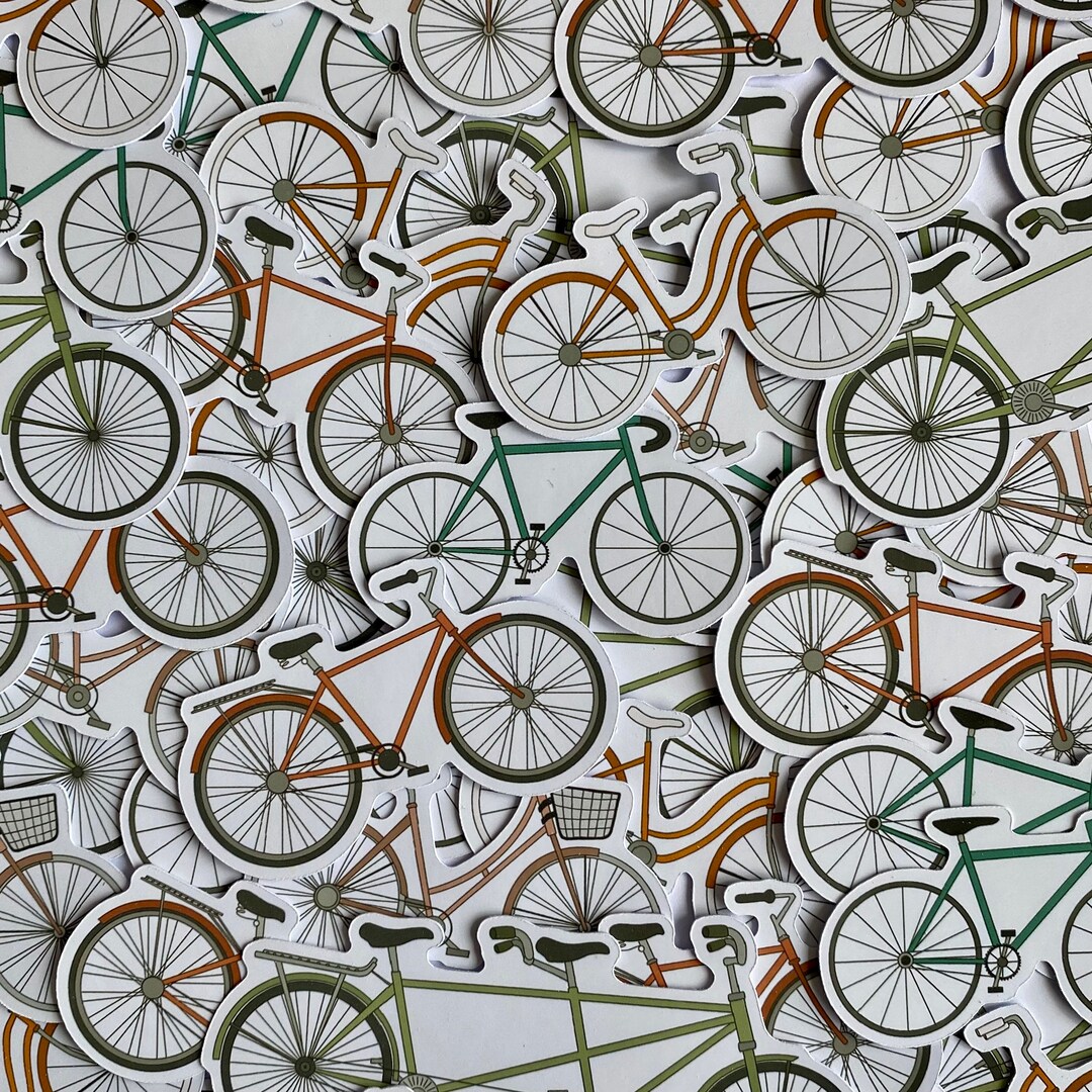 Bicycle Sticker Set of 5 - Etsy