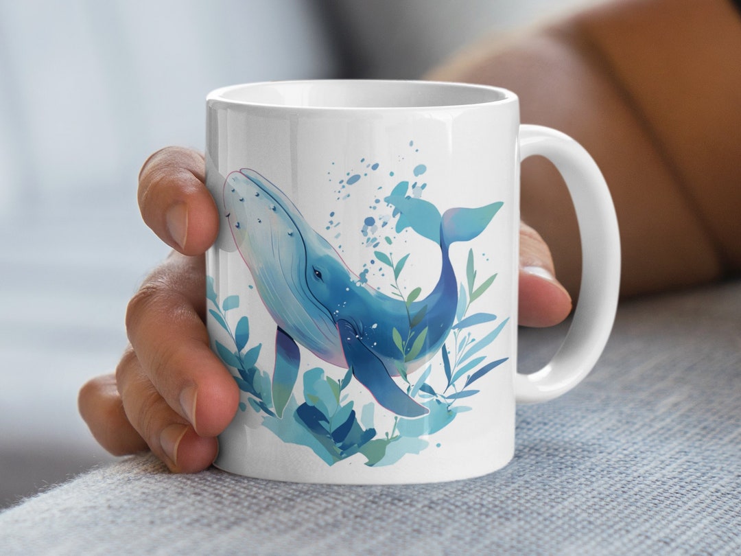 Watercolor Sperm Whale Mug: Ocean Theme Coffee Cup (11oz) - Etsy