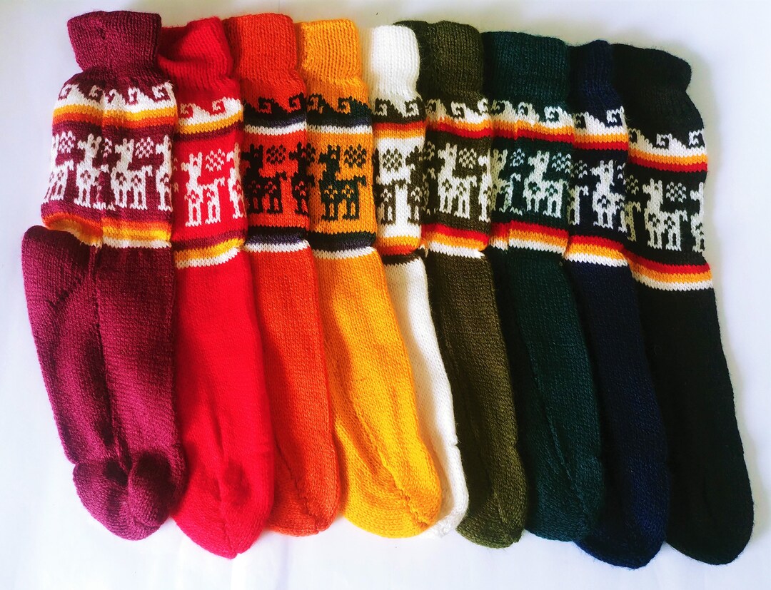 Unisex Socks , Peruvian Alpaca Socks 1 Pair Colorful Socks , Ethnic ...