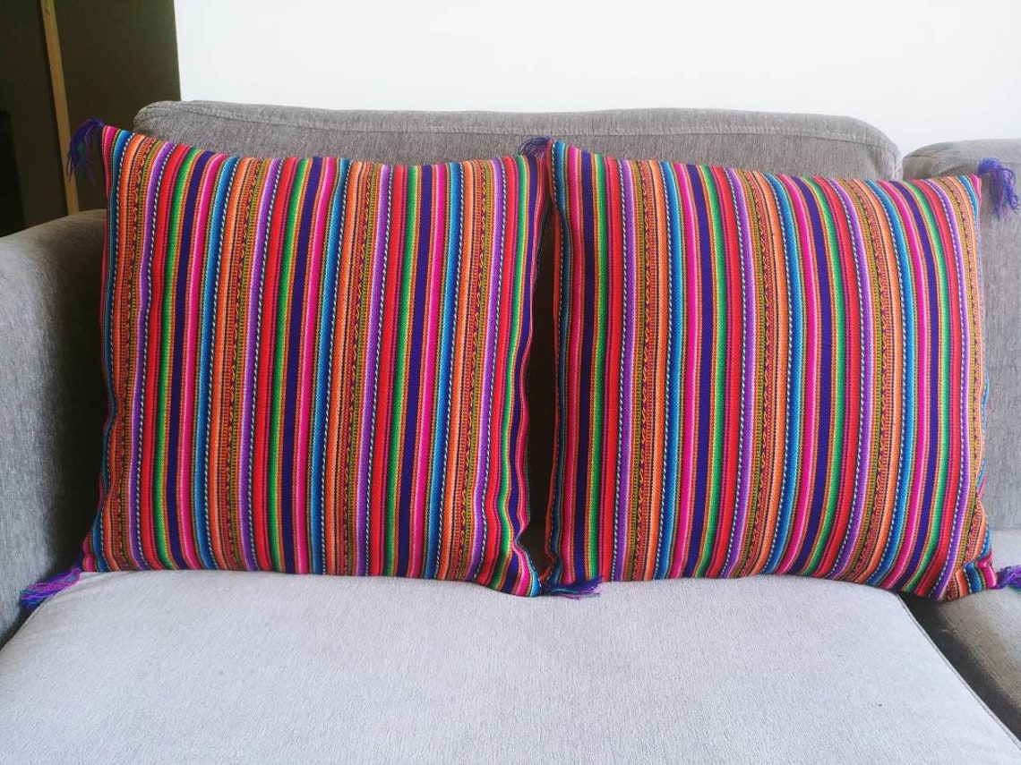 Peruvian Ethnic Pillow cover colorful Peruvian fabric bright | Etsy