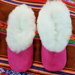 Womens Alpaca Pink Slippers - All Sizes Available - Etsy