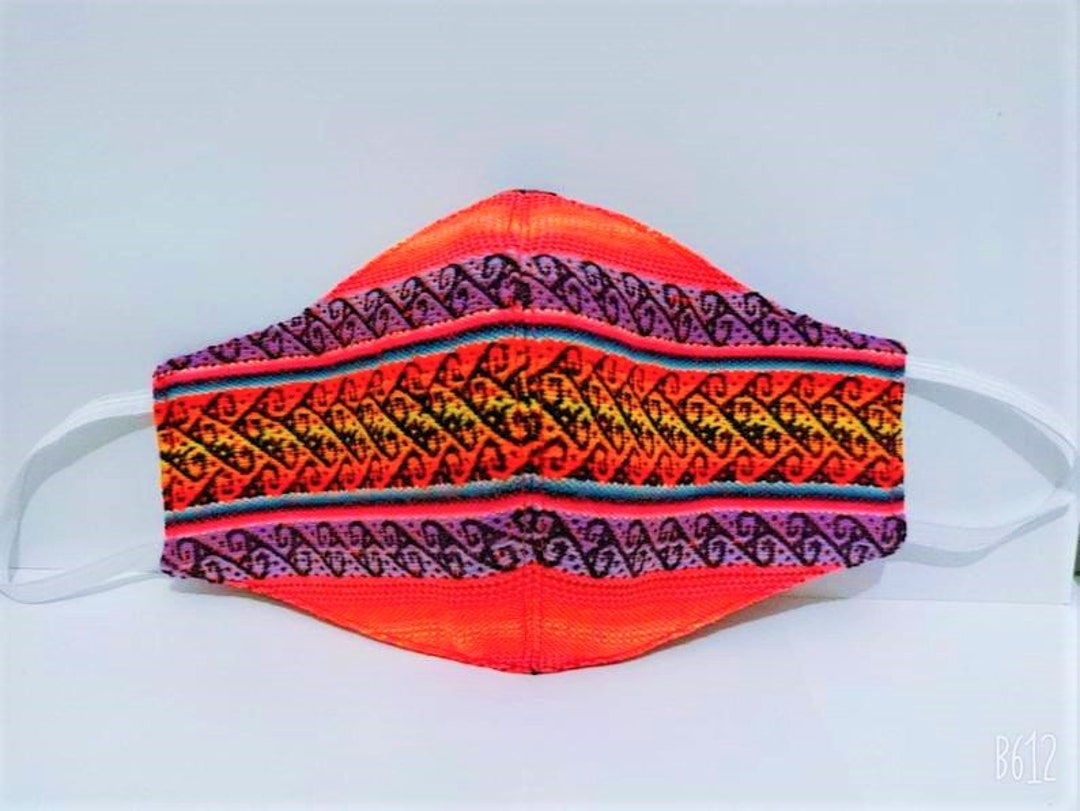 Peruvian Colorful Fabric Face Mask With Triple Layer Vibrant - Etsy