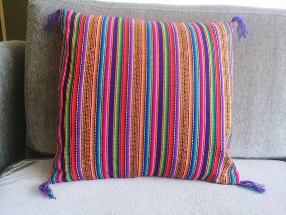 Peruvian Ethnic Pillow Cover Colorful Peruvian Fabric Bright - Etsy