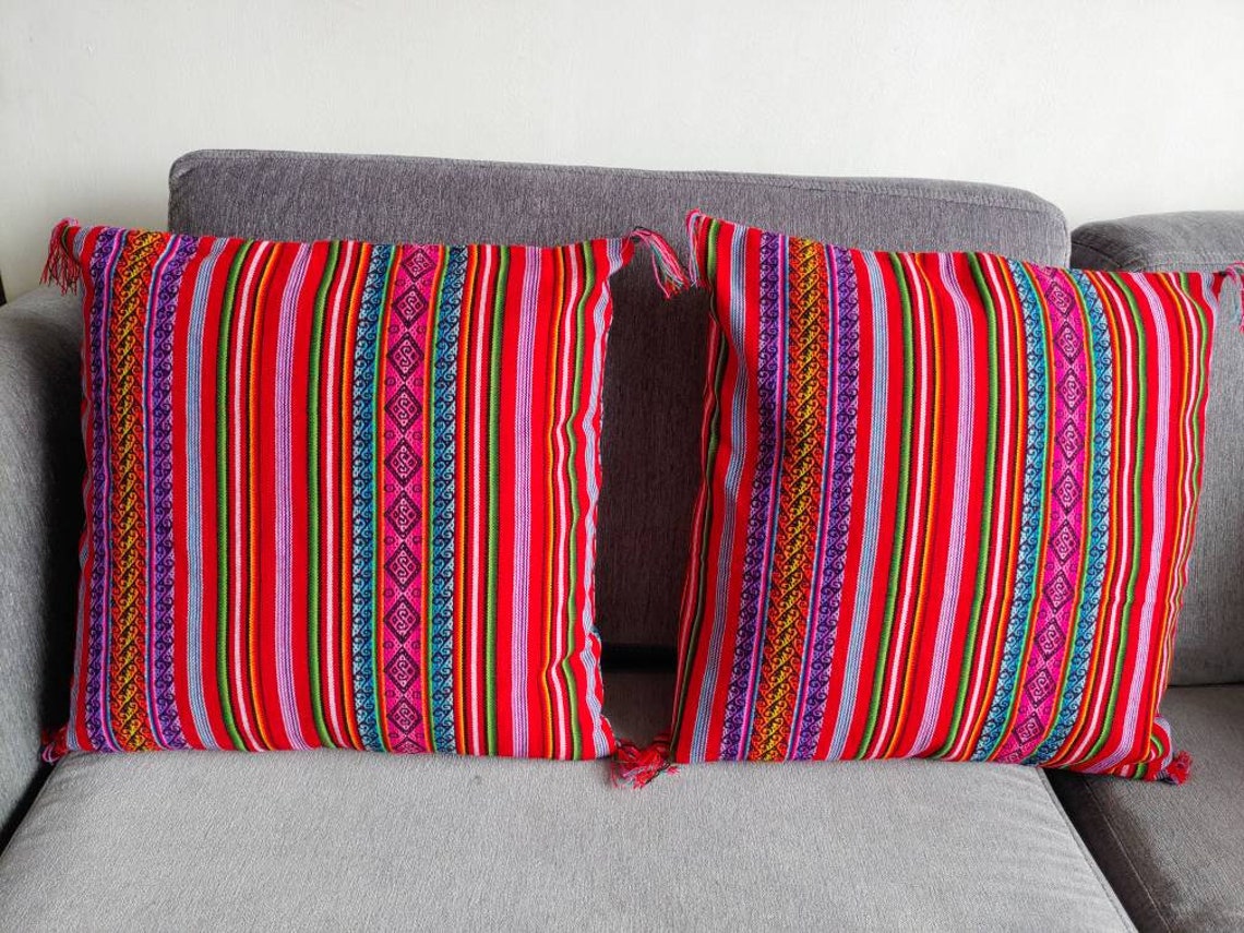 Peruvian Ethnic Pillow Cover Colorful Peruvian Fabric Bright - Etsy