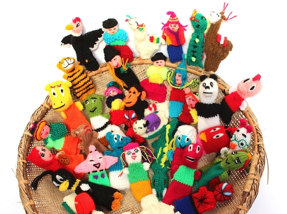 Lot of 100 Handknitted Finger Puppets Peru NEW | Etsy