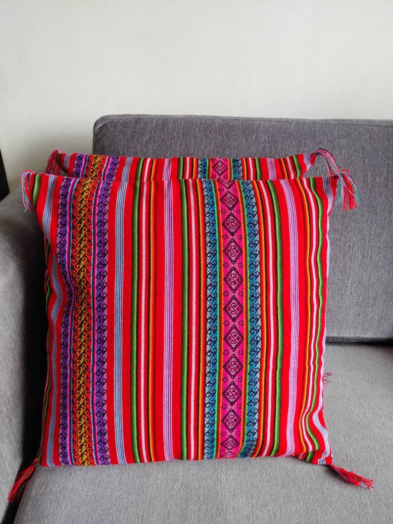 Peruvian Ethnic Pillow Cover Colorful Peruvian Fabric Bright - Etsy