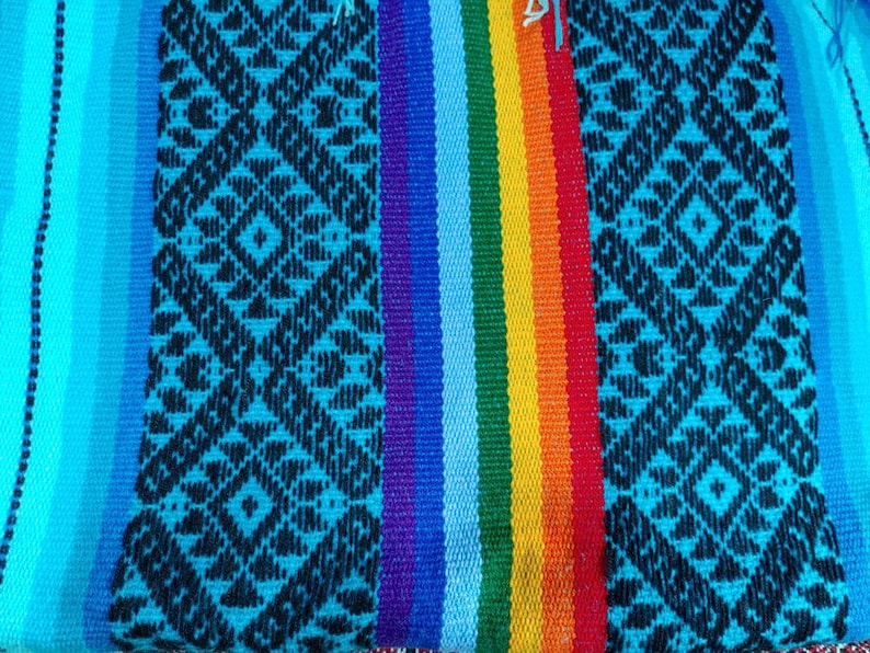 Red and Rainbow Stripes Peruvian Poncho Rustic Poncho - Etsy