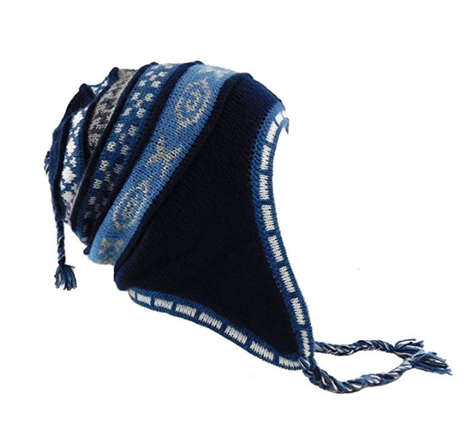 Unisex Peruvian Alpaca Hat With Earflaps 100% Lining , Soft Fleece ...