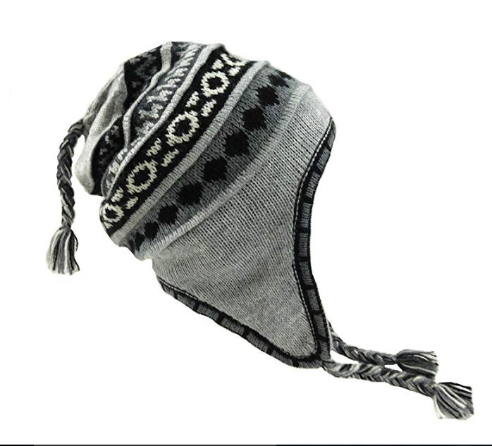 Unisex Peruvian Alpaca Hat With Earflaps 100% Lining , Soft Fleece ...