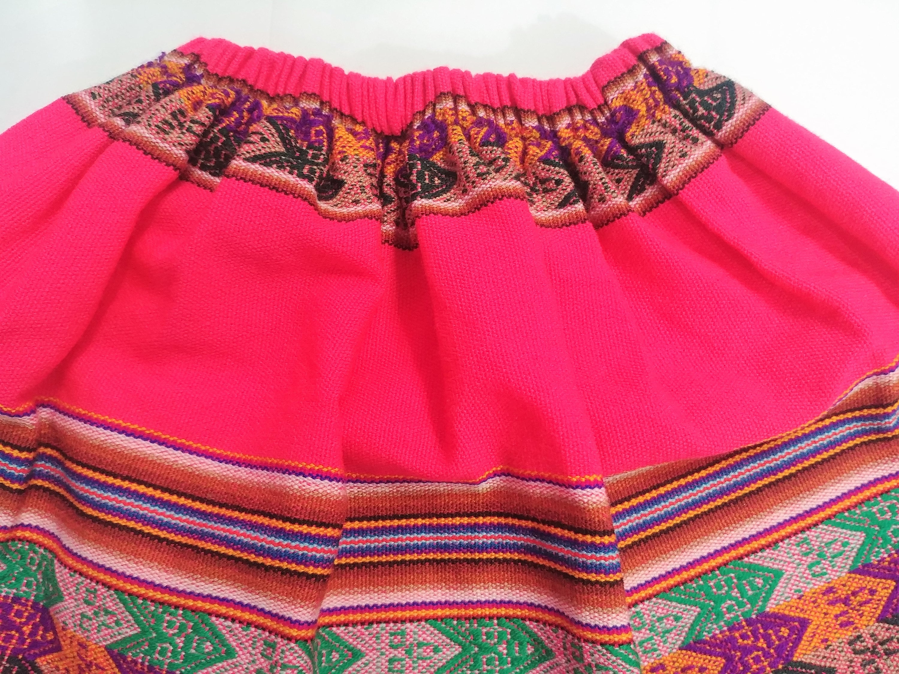 Colorful peruvian fabric skirt Multi Color Girls Skirt | Etsy