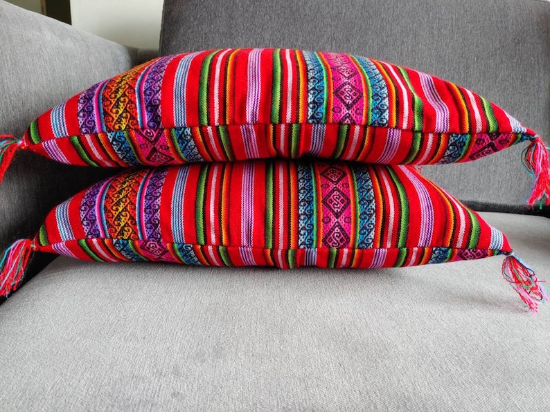 Peruvian Ethnic Pillow Cover Colorful Peruvian Fabric Bright - Etsy