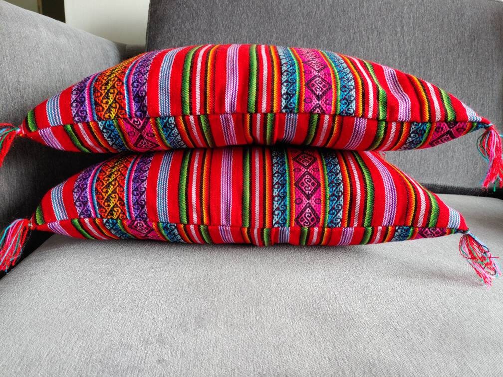 Peruvian Ethnic Pillow Cover Colorful Peruvian Fabric Bright - Etsy