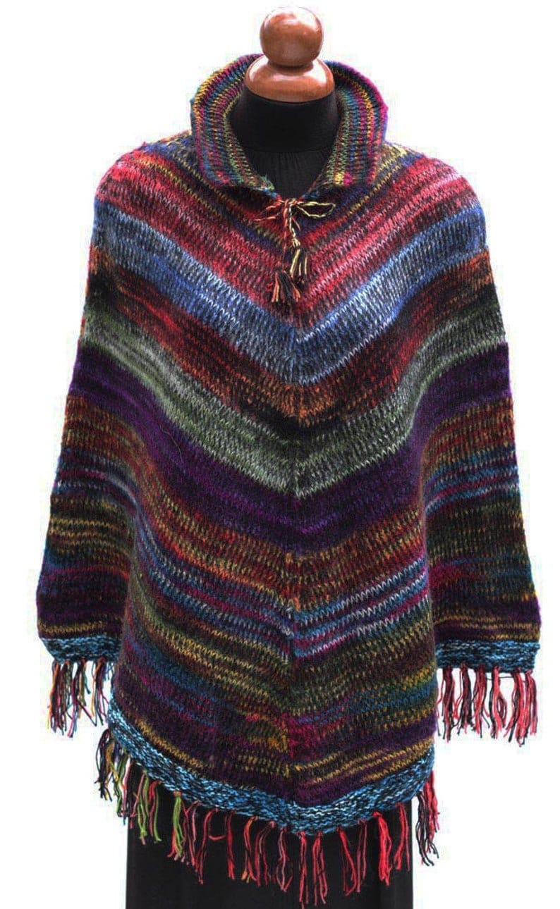 Colorful Alpaca Poncho Cape One Size - Etsy