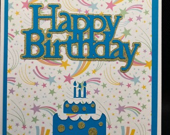 34th Birthday Card for Her Beautiful Birthday Cake Card With - Etsy