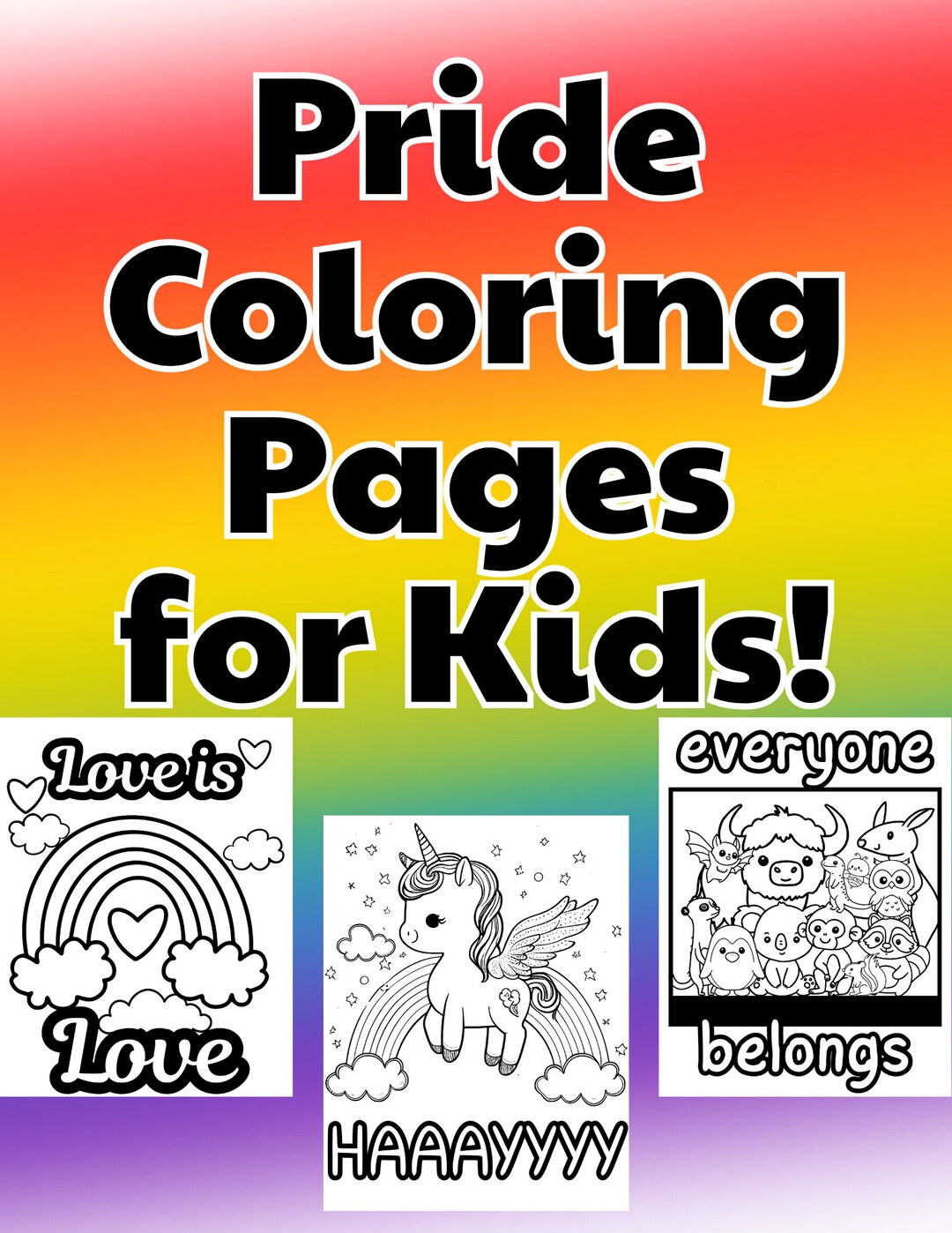 Pride Coloring Pages for Kids - Etsy