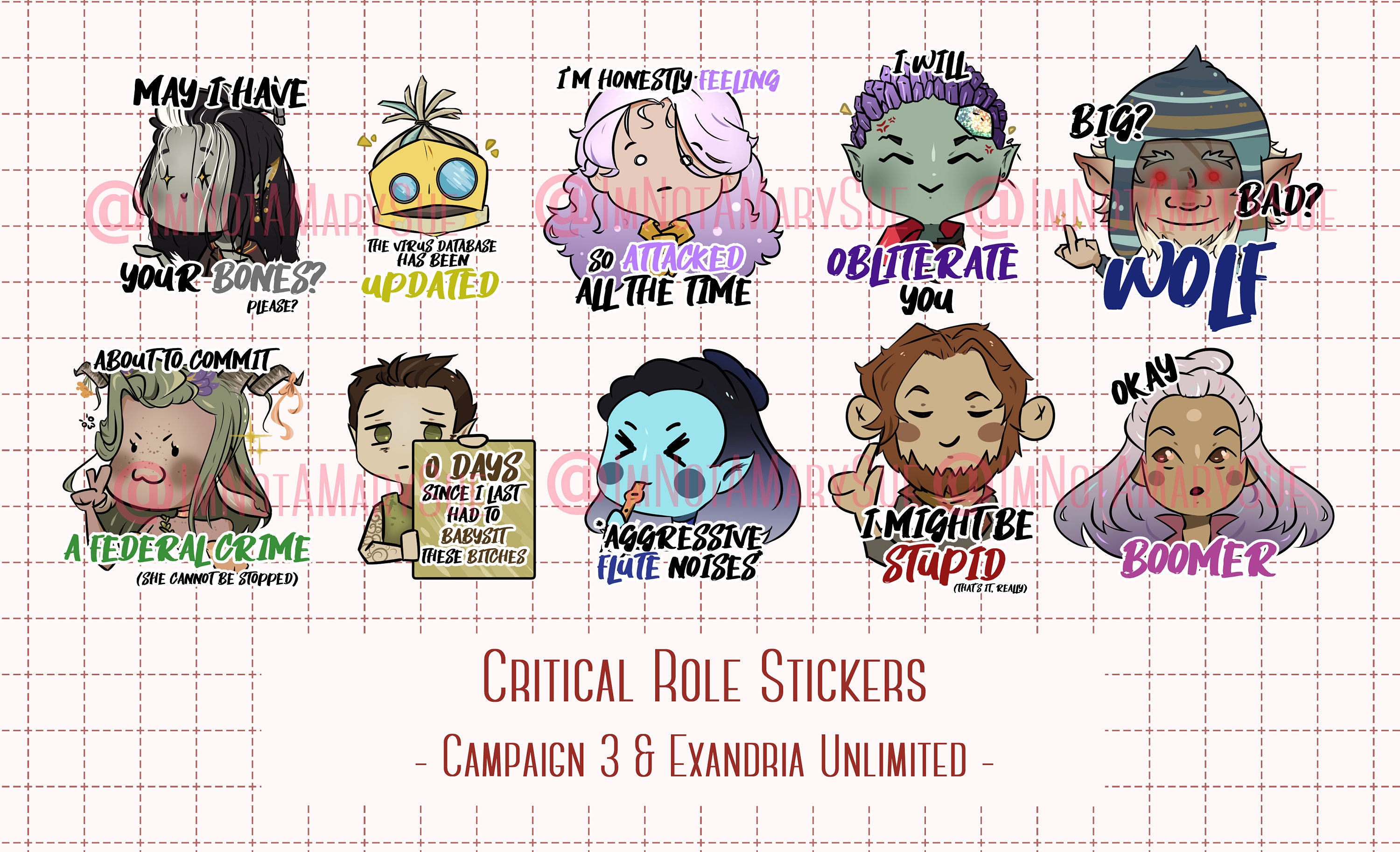 Critical Role Stickers campaign 3 & Exandria Unlimited - Etsy