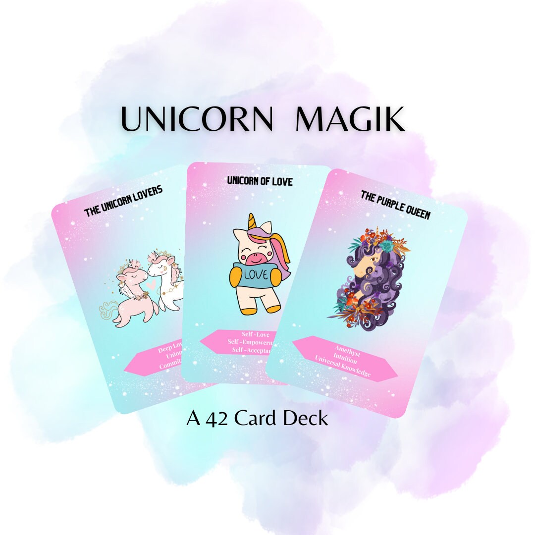 Unicorn Magik Oracle Deck: 52 Printable Divination Cards (PDF) - Etsy