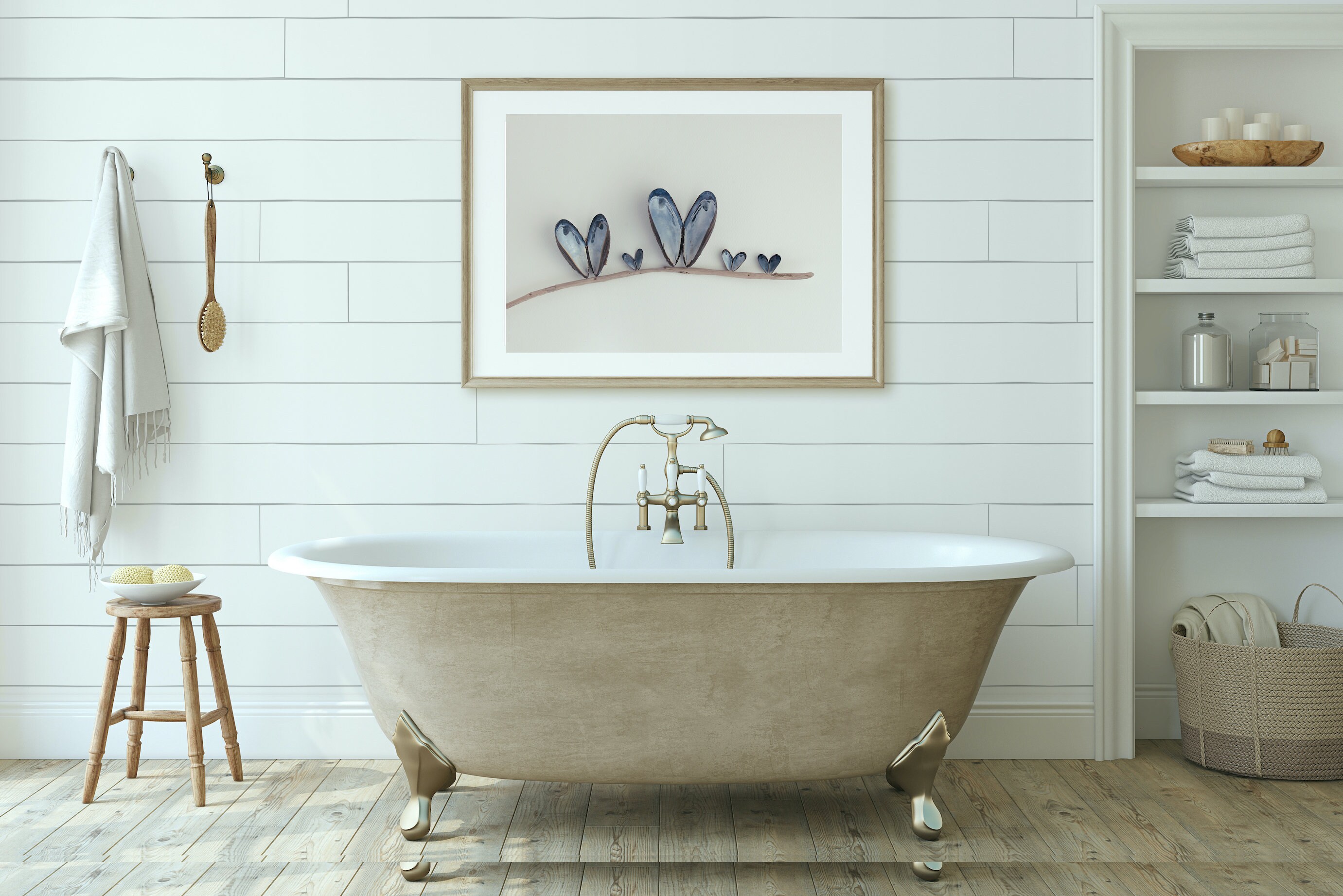 Digital Download Original Bathroom Print Shell Art Bathroom - Etsy UK