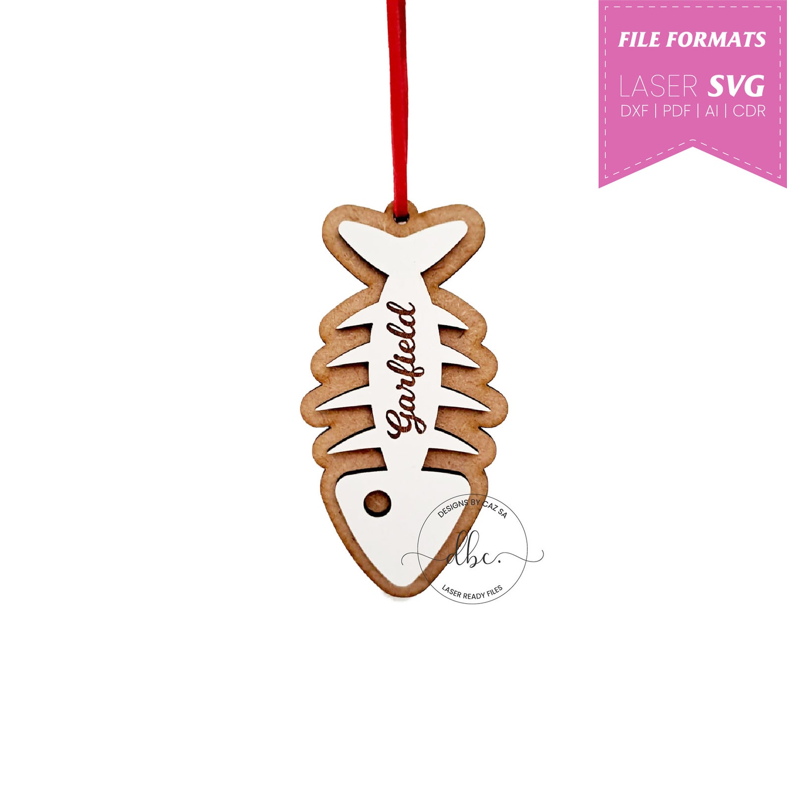 Cat Fish Bone Ornament for Christmas Dog Paw Ornament Laser - Etsy