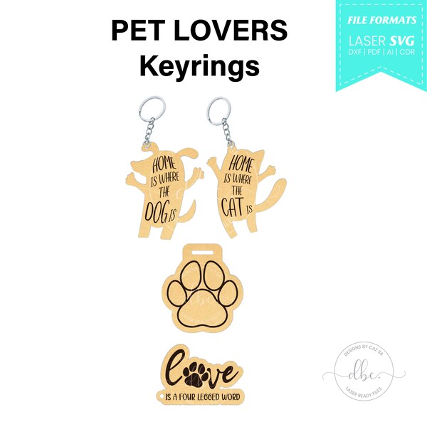 Laser Cut Dog Keyrings - Etsy