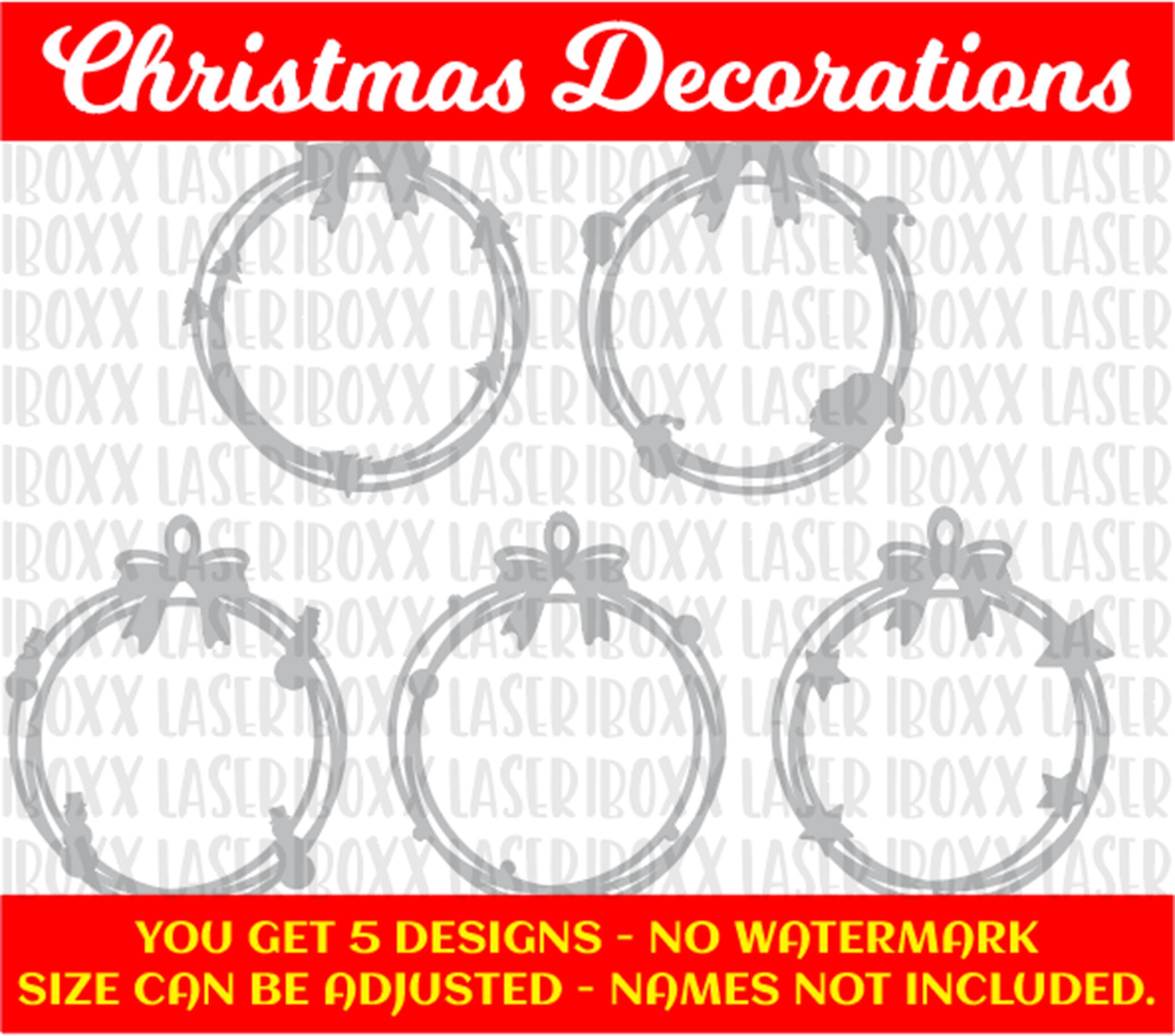 Christmas Vector File Ornaments Tree Santa Stars - Etsy