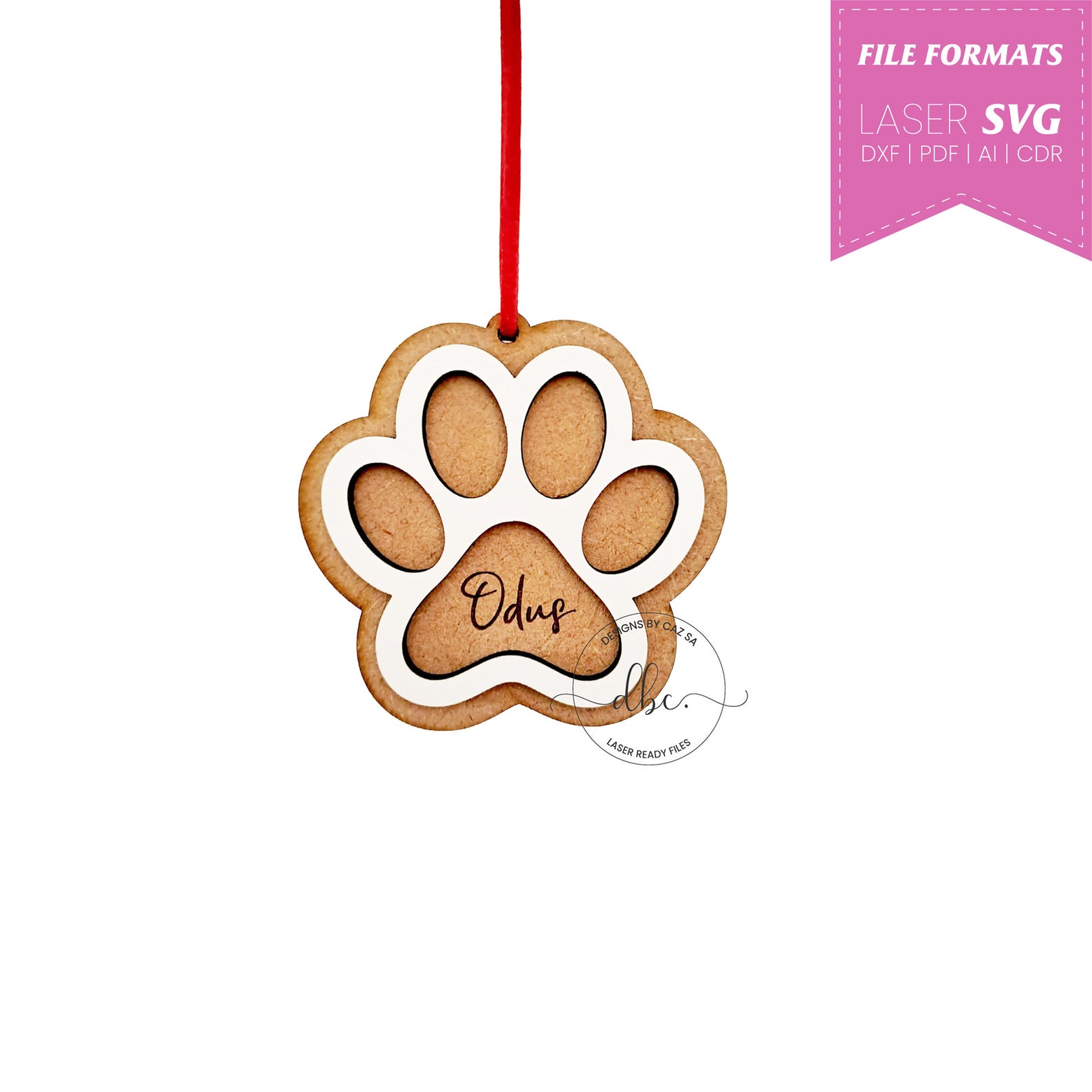 Cat Fish Bone Ornament for Christmas Dog Paw Ornament Laser - Etsy