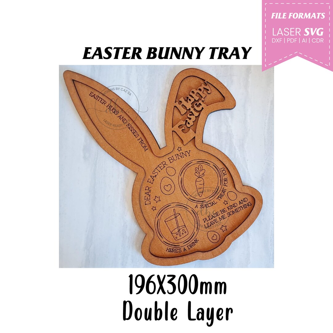 Easter Bunny Treat Tray, Laser Cut Files, Scored File, Easter SVG ...