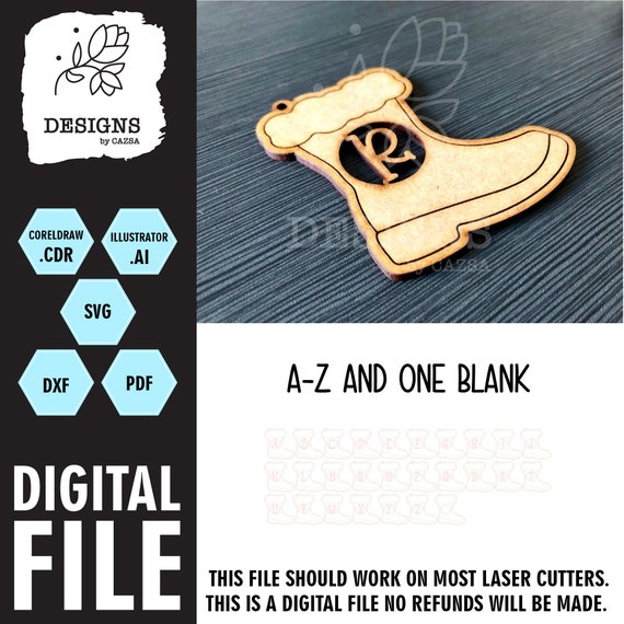 Laser cut files laser cut templates glowforge boot | Etsy