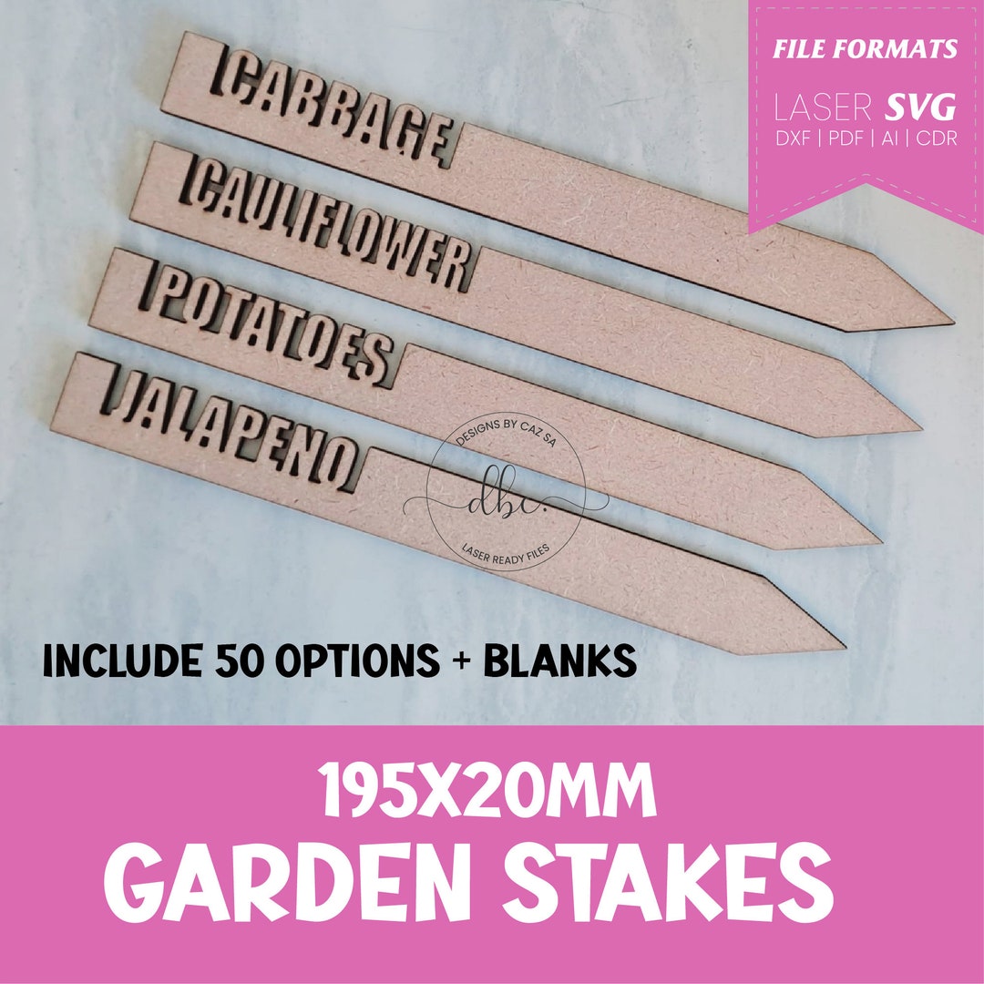 Garden Stakes Laser Cut Files SVG, Garden Markers,digital Files ...