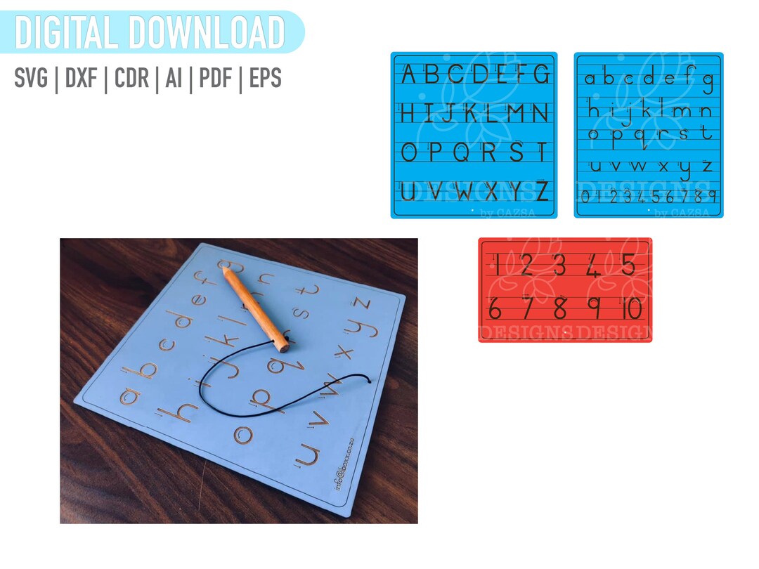 ABC Traceable Boards, Laser Cut Files, Laser Cut Templates, Digital ...