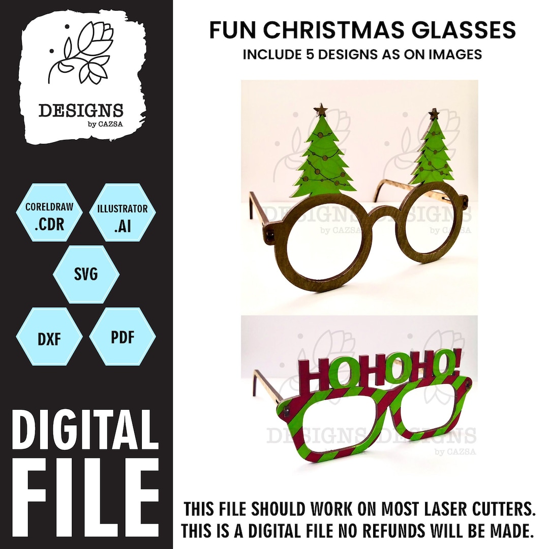 Cute Props for Christmas, Christmas Glasses Props,svg Cut File for ...