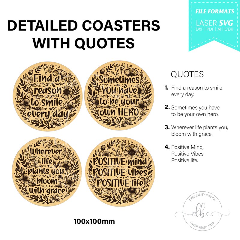 Quote Coasters - Etsy