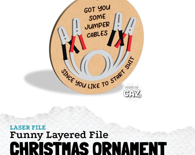 Jumper Cables Ornament Svg, Fun Sassy Ornament, Christmas Ornament for ...