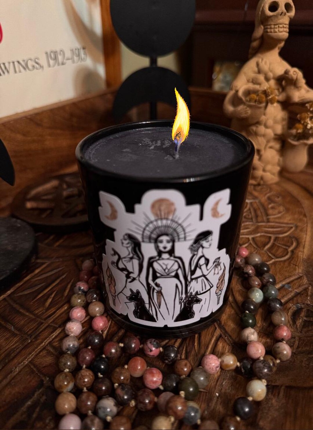 Hecate Candle/ritual Candle/hekate Candle/hecate Devotional Candle/hand ...