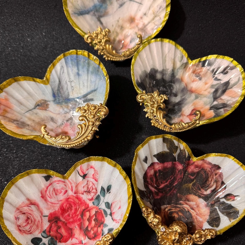 Decoupage Shell Stand - Etsy