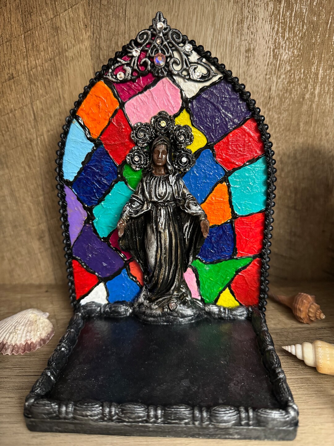Our Lady Stained Glass Shrine/ Cathedral Shrine/ Altar Shrine/virgin ...