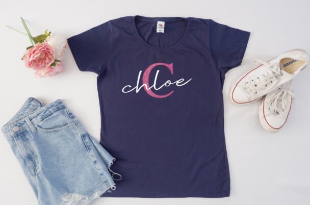 Personalised Initial and Name T-shirt Leopard Print Initial - Etsy
