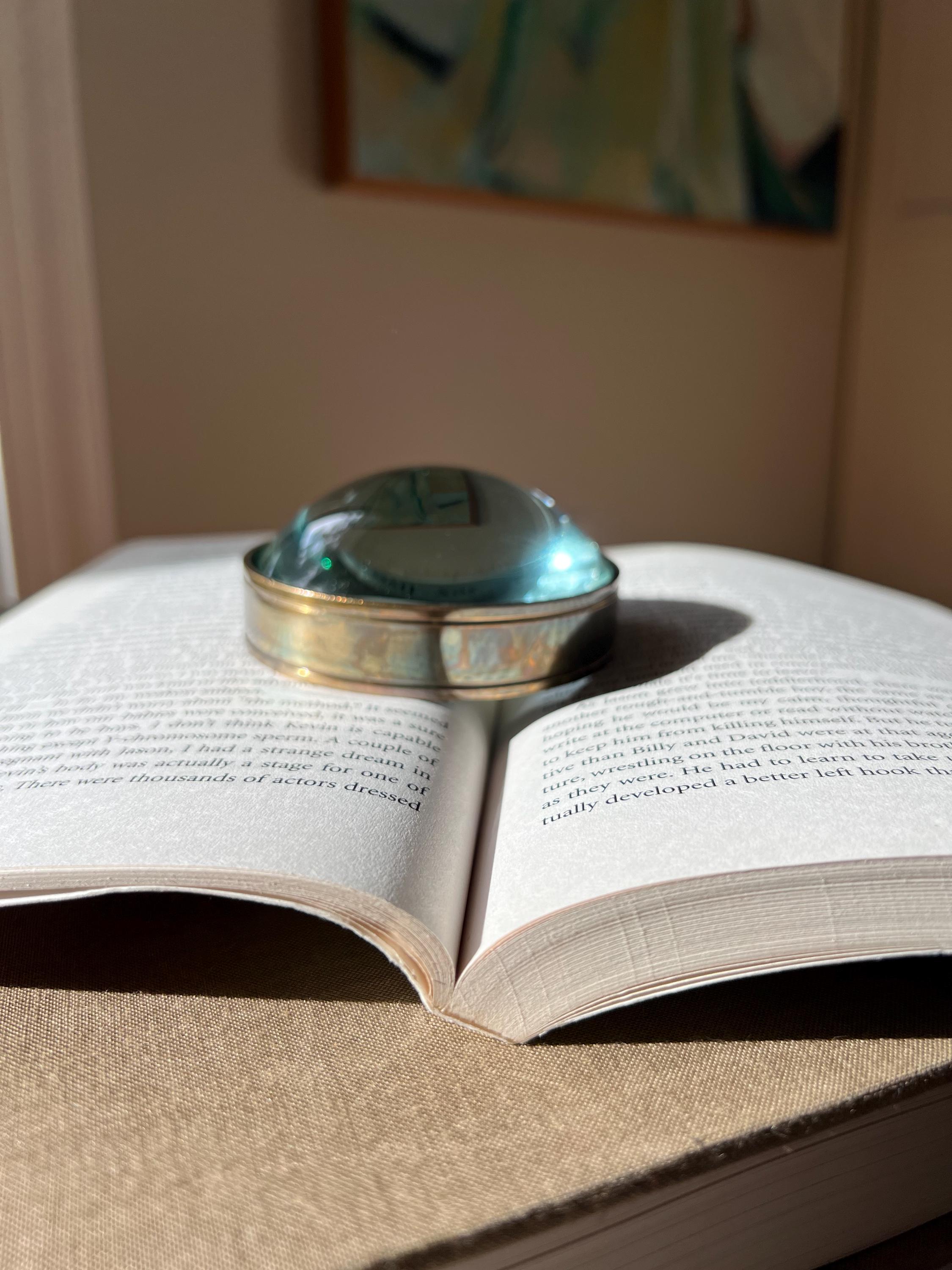 Brass & Glass Magnifying Paperweight - Etsy