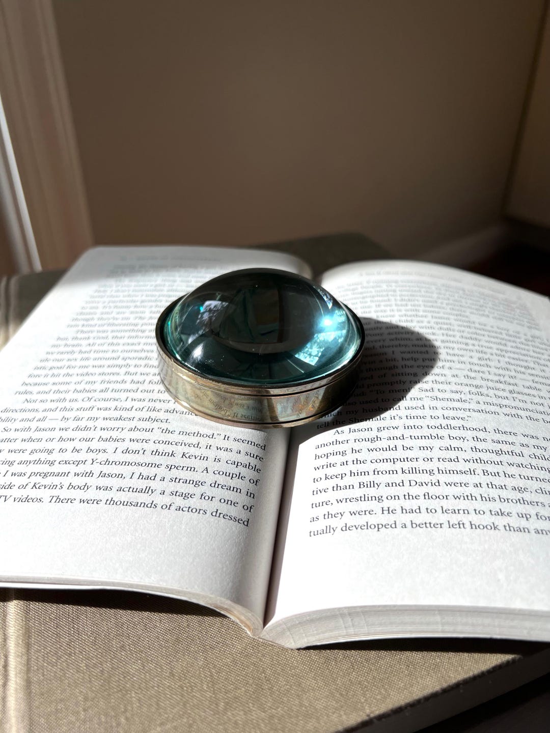 Brass & Glass Magnifying Paperweight - Etsy