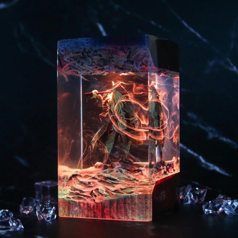 Davy Jones Pirates of the Caribbean Resin Lamp LED Diorama Lamp ...