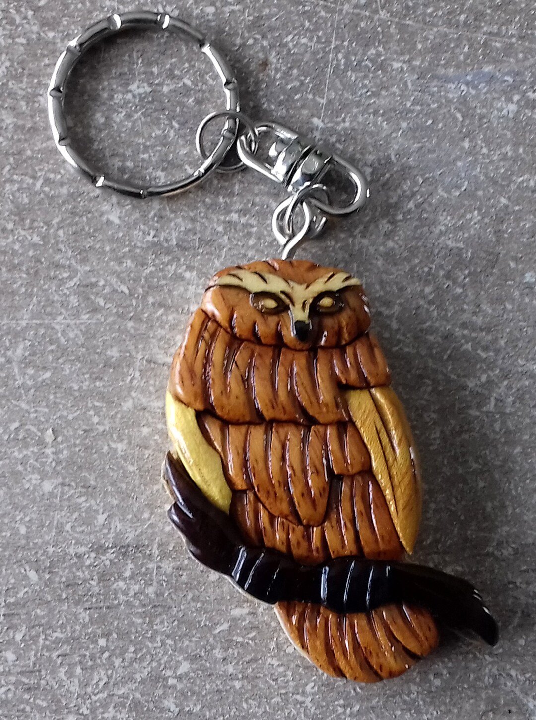 Wooden Owl Keychain - Etsy