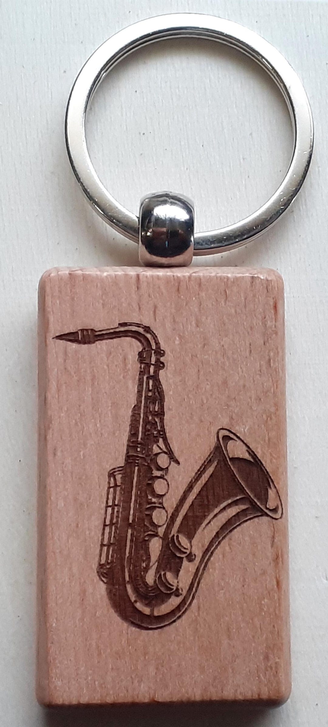 Original and Customizable Wooden Saxophone Key Ring - Etsy