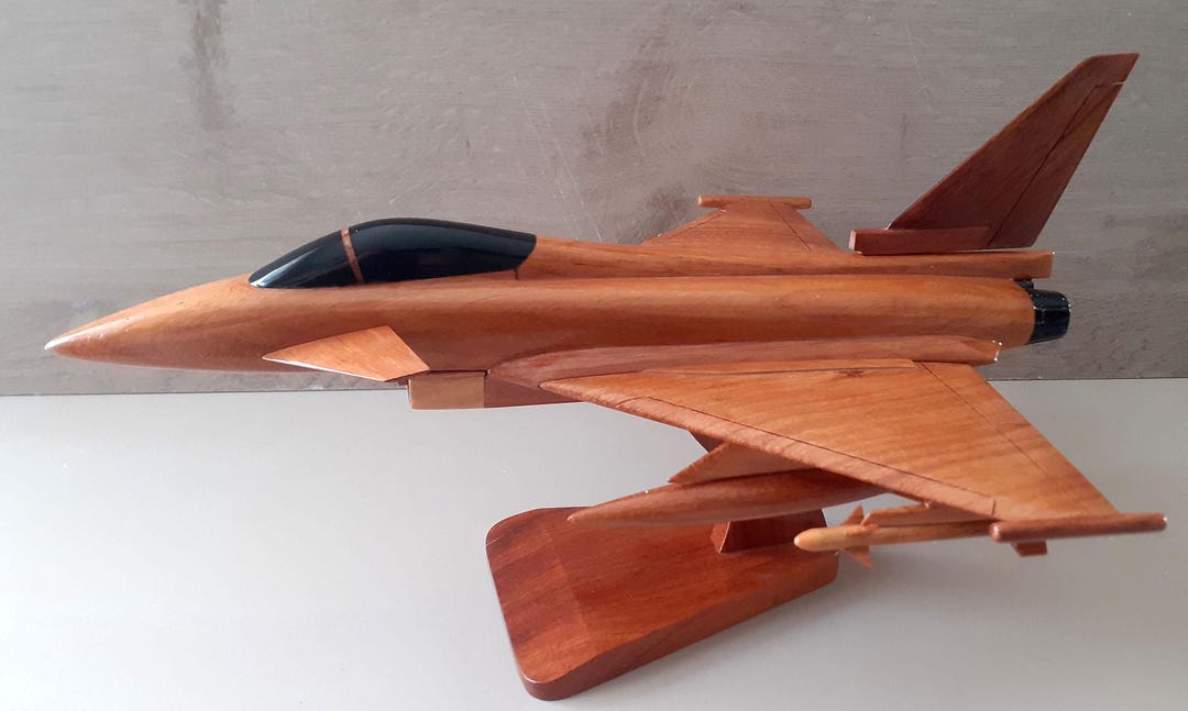 Handcrafted Wooden Typhoon Fighter Jet Model Kit - Varnished Aviation ...