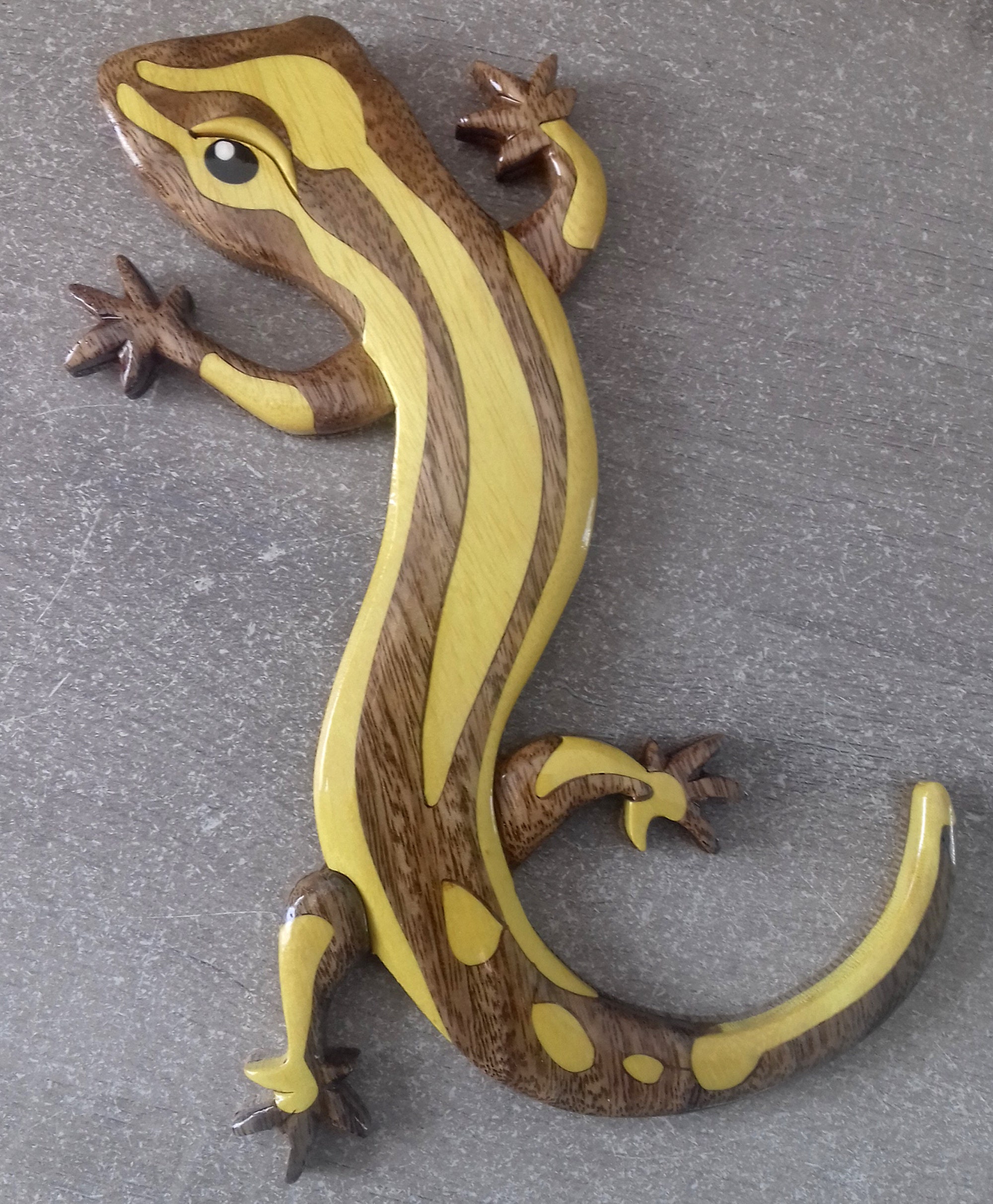 Salamandra de madera para decoración de pared hecha a mano: figura de ...